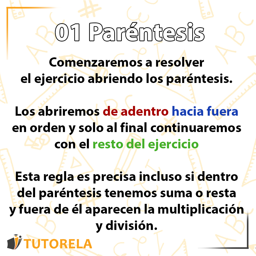 Jerarquía de operaciones : paréntesis | Tutorela
